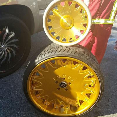 24" Staggered Rucci Wheels, Tires, and steering wheel for sale in ...