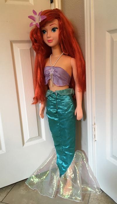 Disney Princess Ariel Mermaid My Size 38” Doll 3ft. for sale in Houston ...