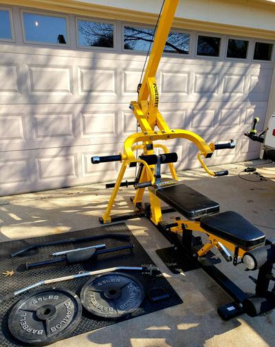 POWERTECH LEVERAGE WEIGHT BENCH WITH TWO 45 POUND PLATES AND ...