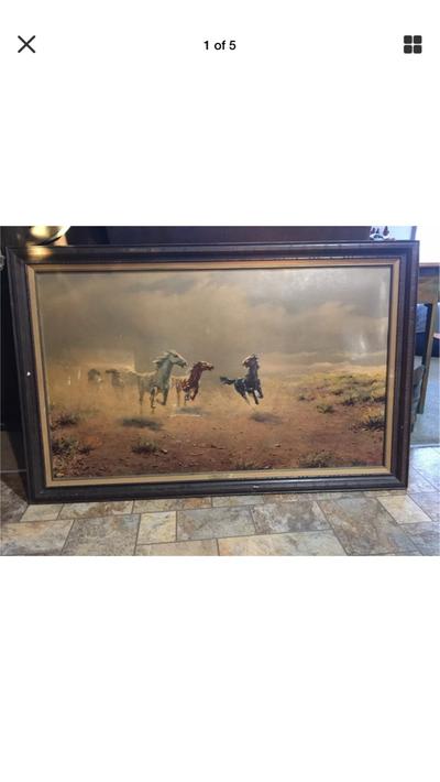 RARE AUGUST ALBO FREE AS THE WIND PRINT 1962 Framed. for sale in ...