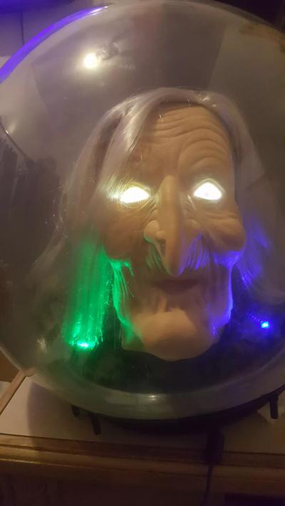 Gemmy animated witch spirit head in a ball terrifying for sale in ...