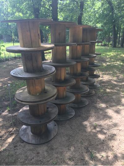 Wooden Wire Spools (5 Left)wood spools, 2’ round. Use for crafts ...
