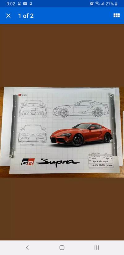 (1)Toyota Supra GR 2020 Blueprint Poster Dimensions Launch Edition ...