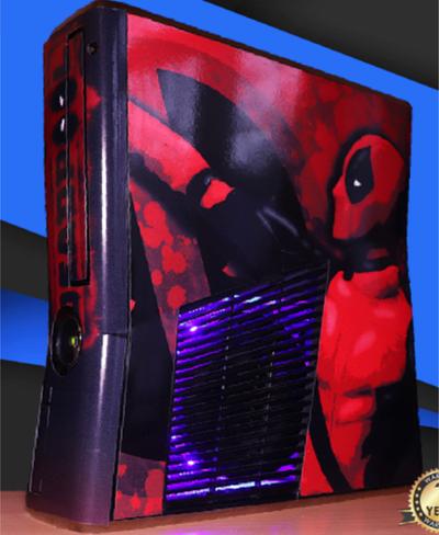 RGH / JTAG 1TB Xbox 360 MODDED Slim Custom Deadpool Console with Blue ...