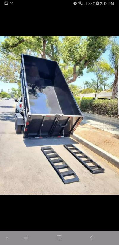 BRAND NEW DUMP TRAILER 14FT X 4FT HIGH HEAVY DUTY, SET RAMPS,ROLLING ...