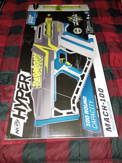 NERF HYPER MACH-100 FULLY MOTORIZED NERF WITH 80 ROUNDS AND SAFETY ...