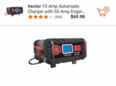 Like New Vector 15 Amp Automatic 12V Battery Charger with 50 Amp Engine ...