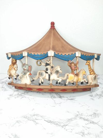 Vintage Merry Go Round Carousel Wall Decor Kids Universal Statuary Corp ...