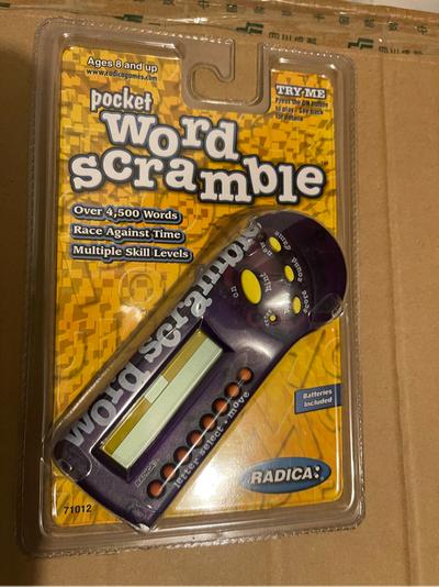 Radica Pocket Electronic Word Scramble Game Fun Play On Words Handheld ...
