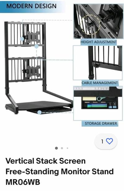Vertical Stack Screen Free-Standing Monitor Stand MR06WB for sale in ...