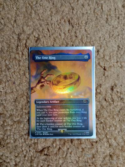 Magic The Gathering LOTR The One Ring Borderless Scene Foil Promo NM/M ...