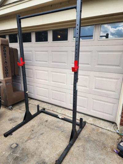 Squat rack pull up bar with j hooks for 1 inch or 2 inch olympic ...