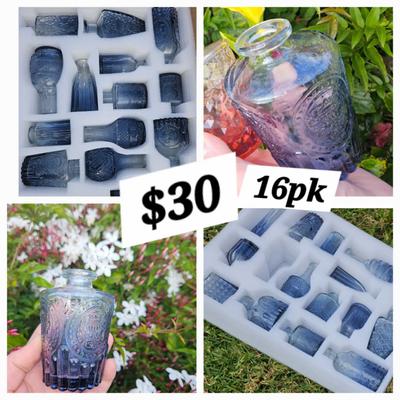 Vintage Blue Ombre Glass Bud Single Stem Vases, mini flower bud vases ...
