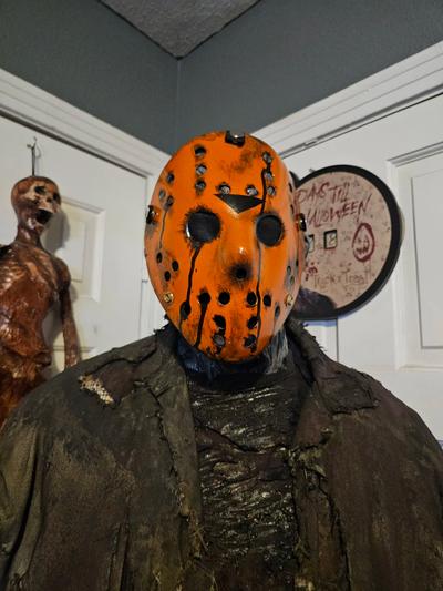 Neon Orange Jason Voorhees Halloween Mask for sale in Irving, TX ...