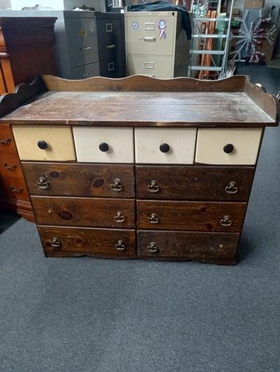 Vintage solid wood 10 drawer dresser would look great redone for sale ...