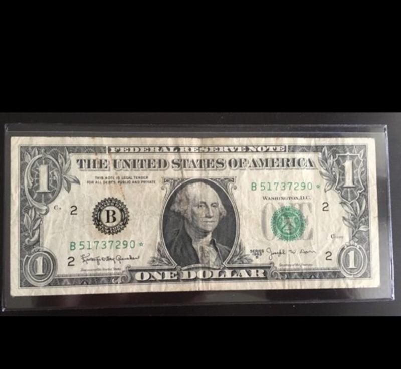 Rare 1963 B Dollar Bill ' Star Note' sign by Joseph W. Barr for sale in ...