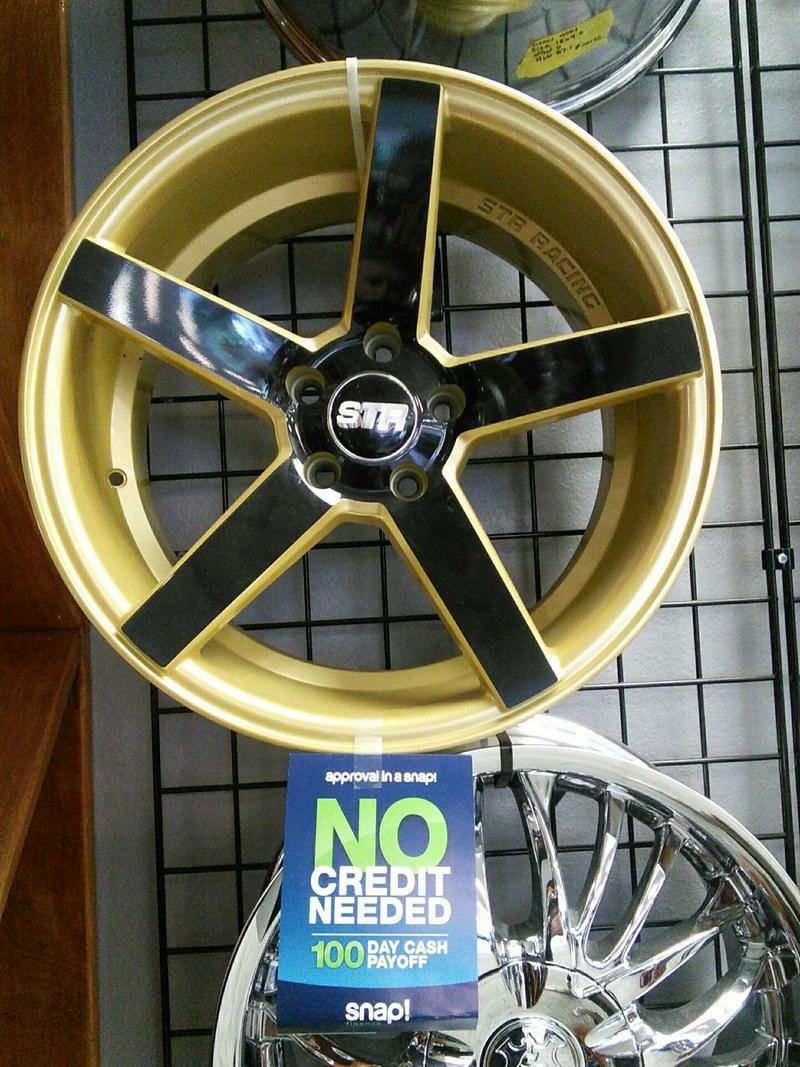 New 18" STR 607 Black Gold Rims Concave 5 spoke Vossen Lenso Axe rota ...