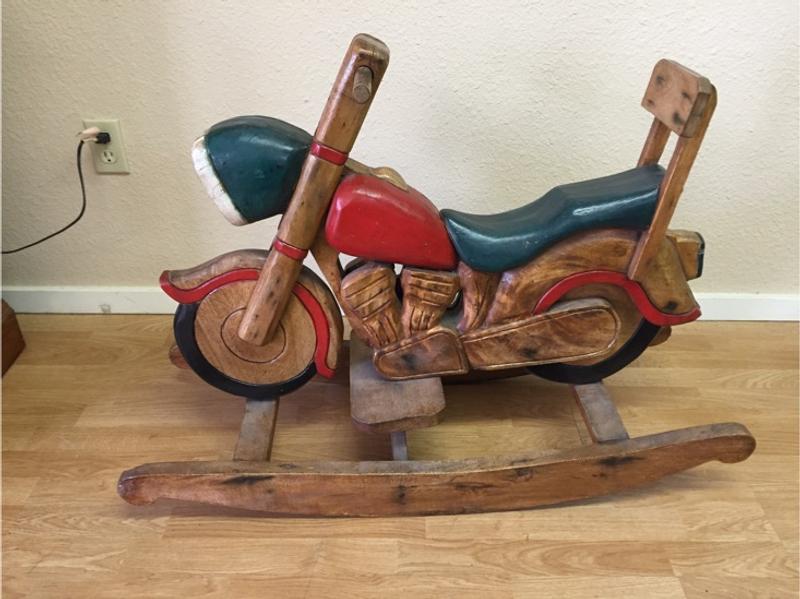 Vintage hand carved motorcycle rocking horse for sale in Pleasanton, CA ...