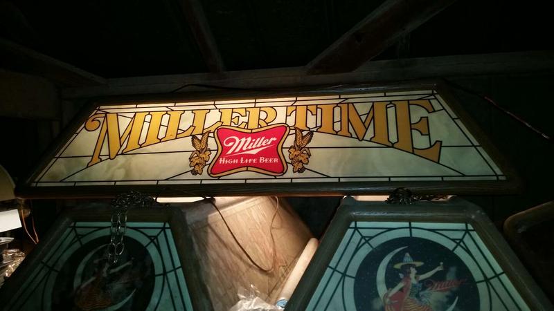 4 Vintage "Girl in the Moon" "Miller Time" "Miller High Life" pool ...