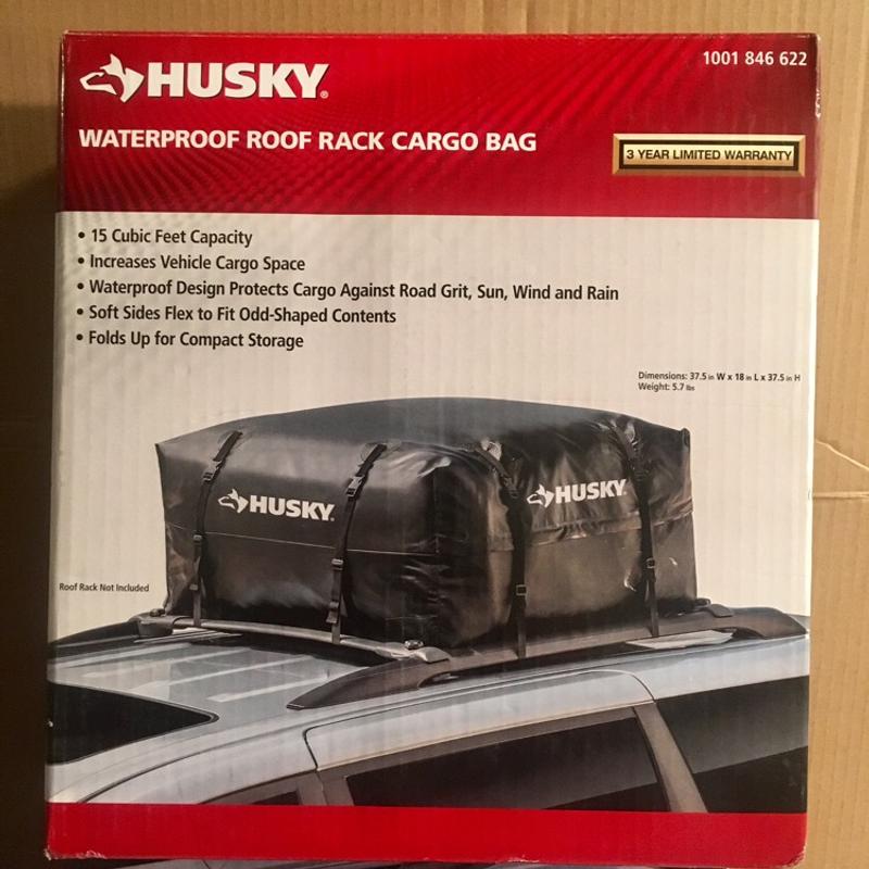 Husky Waterproof Roof Rack Cargo Carrier Storage Travel Bag - 15 cubic ...