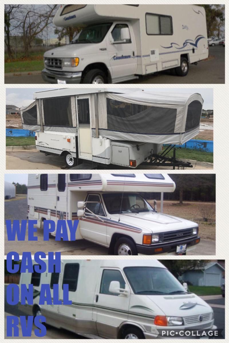We Buy campers Motorhomes rv travel trailer pop up camper class b for ...