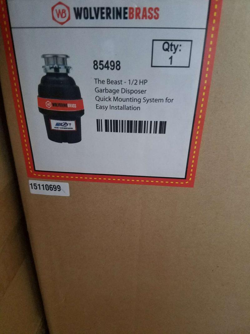 Garbage disposal 1/2 hp Wolverine brass made "Beast" HD model for sale ...