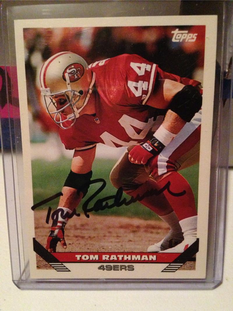 Tom Rathman autographed collectible football card San Francisco 49ers ...