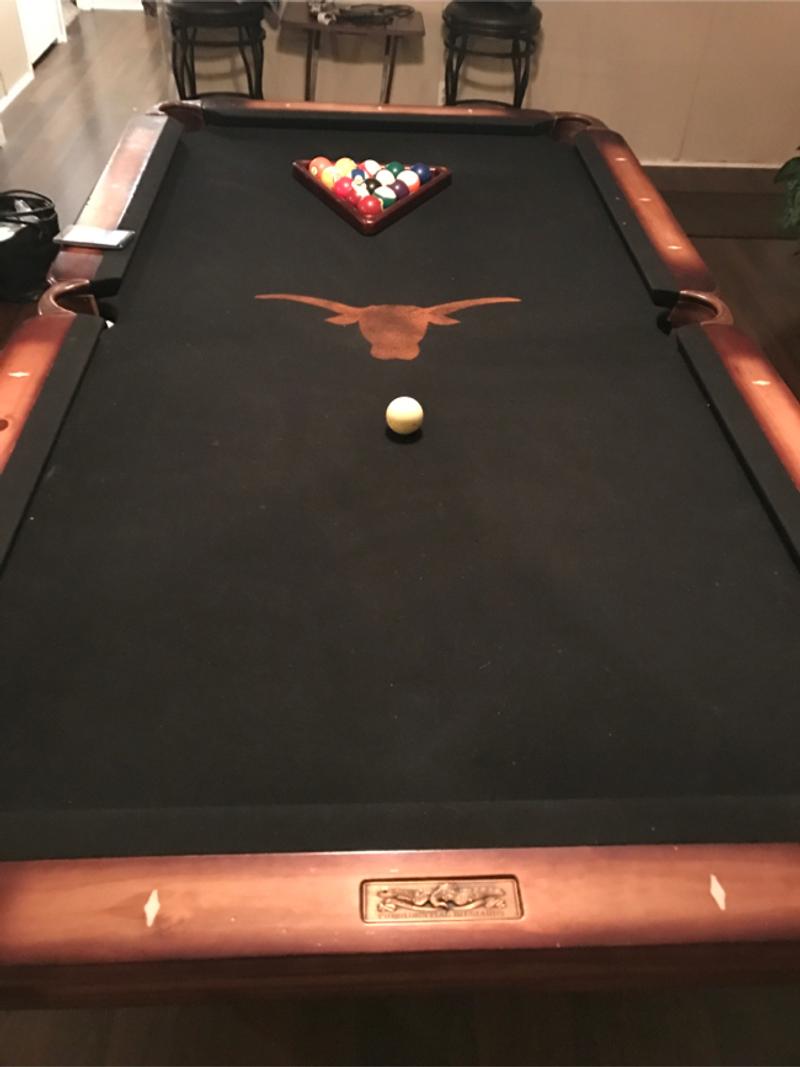 Pool Table Black Velvet Top Longhorn Design for sale in Pflugerville ...