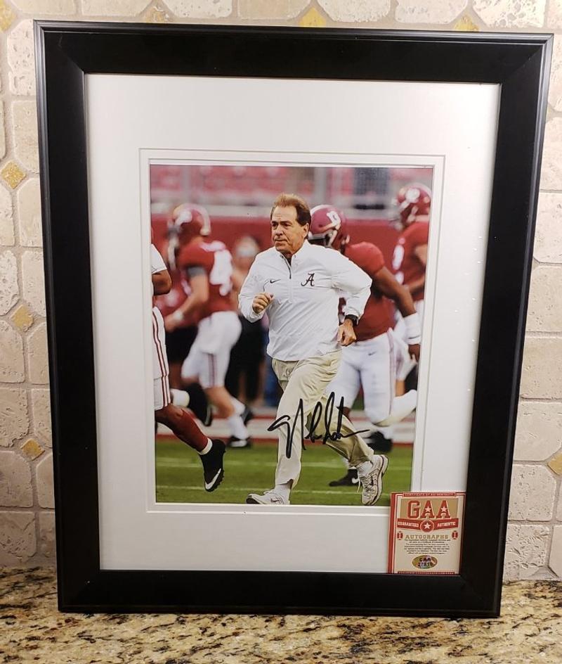 Hand Signed Nick Saban Autographed Picture in a 11X14 Matte Frame with ...