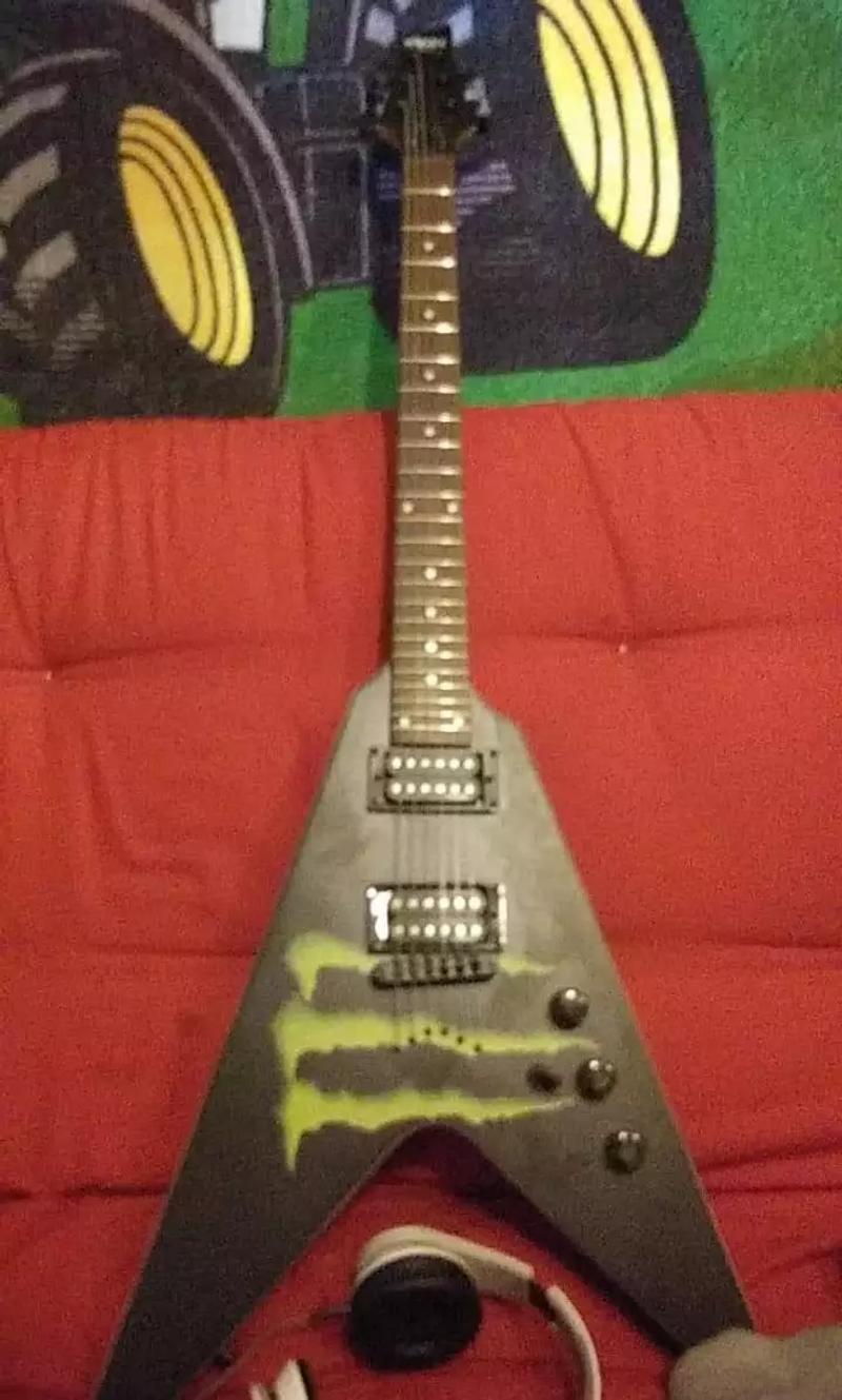 Custom flying v monster logo schecter guitar for sale in Midlothian, TX ...
