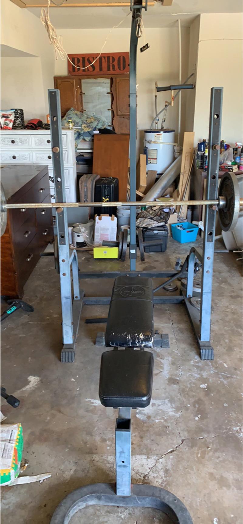 Weights & weight bench/squat rack combo for sale in Grand Prairie, TX ...