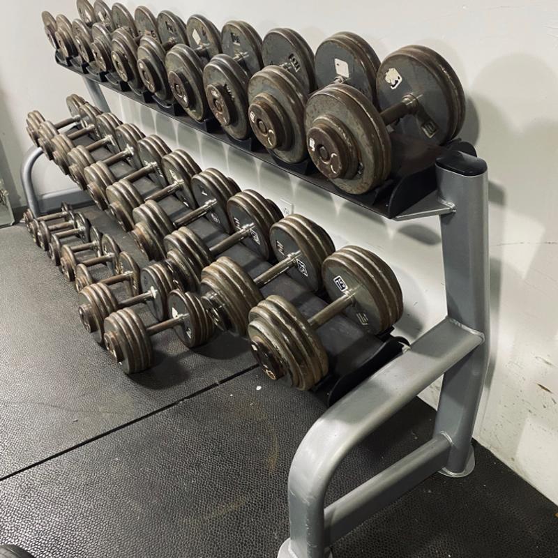 GP Pro style Round Dumbbells 5-80lbs with Muscle D Dumbbell Rack for ...