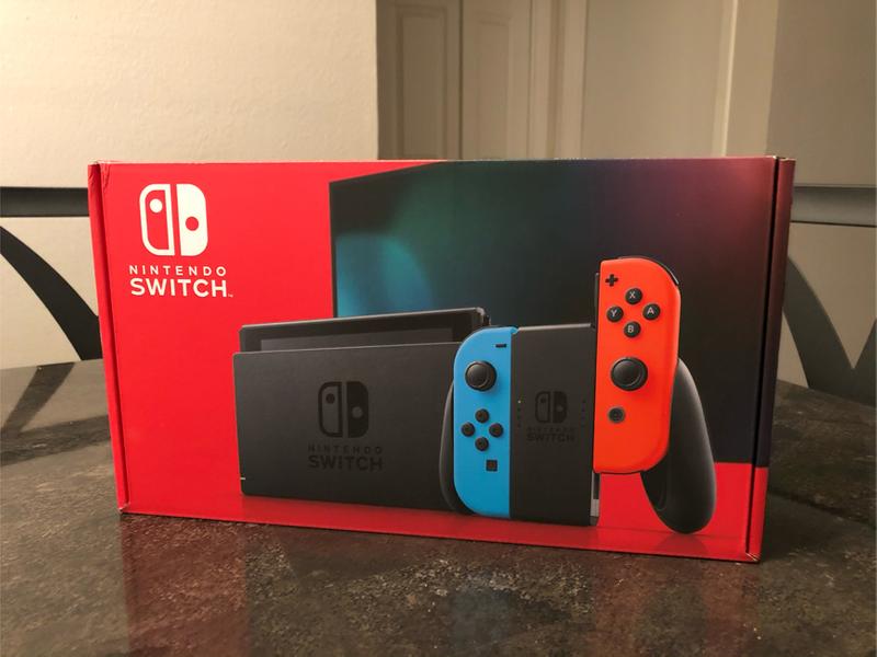 Nintendo Switch V2 Console With Neon Blue And Neon Red Joy Con For Sale