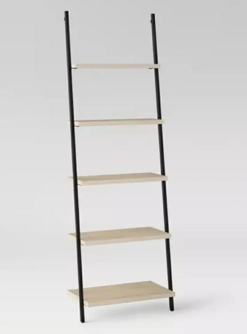NEW - IN-BOX - 72" - LORING LEANING 5-SHELF BOOKCASE IN VINTAGE OAK for ...