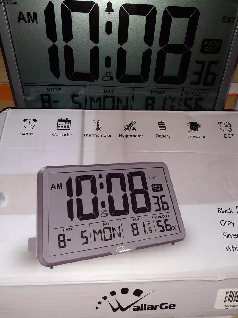 WallarGe Digital Wall Clock,Autoset Atomic Clock with Temperature and ...