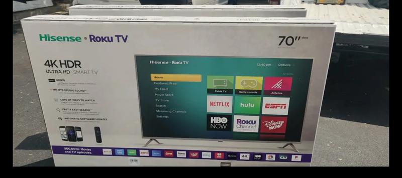 70 INCH HISENSE 4K HISENSE SMART TV ROKU HDR BRAND NEW for sale in ...