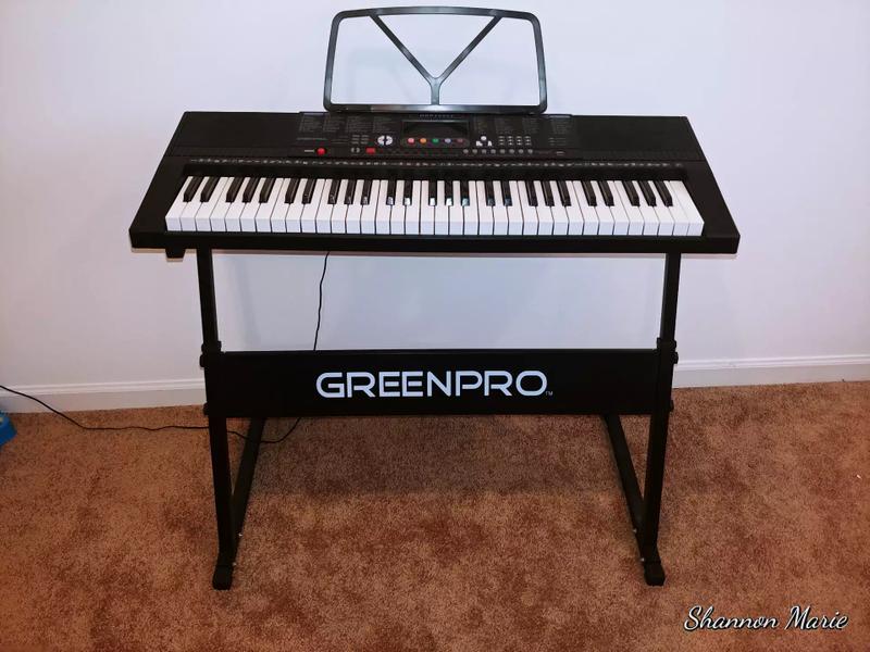 GreenPro 61 Key Portable Electronic Piano Keyboard LED Display with ...