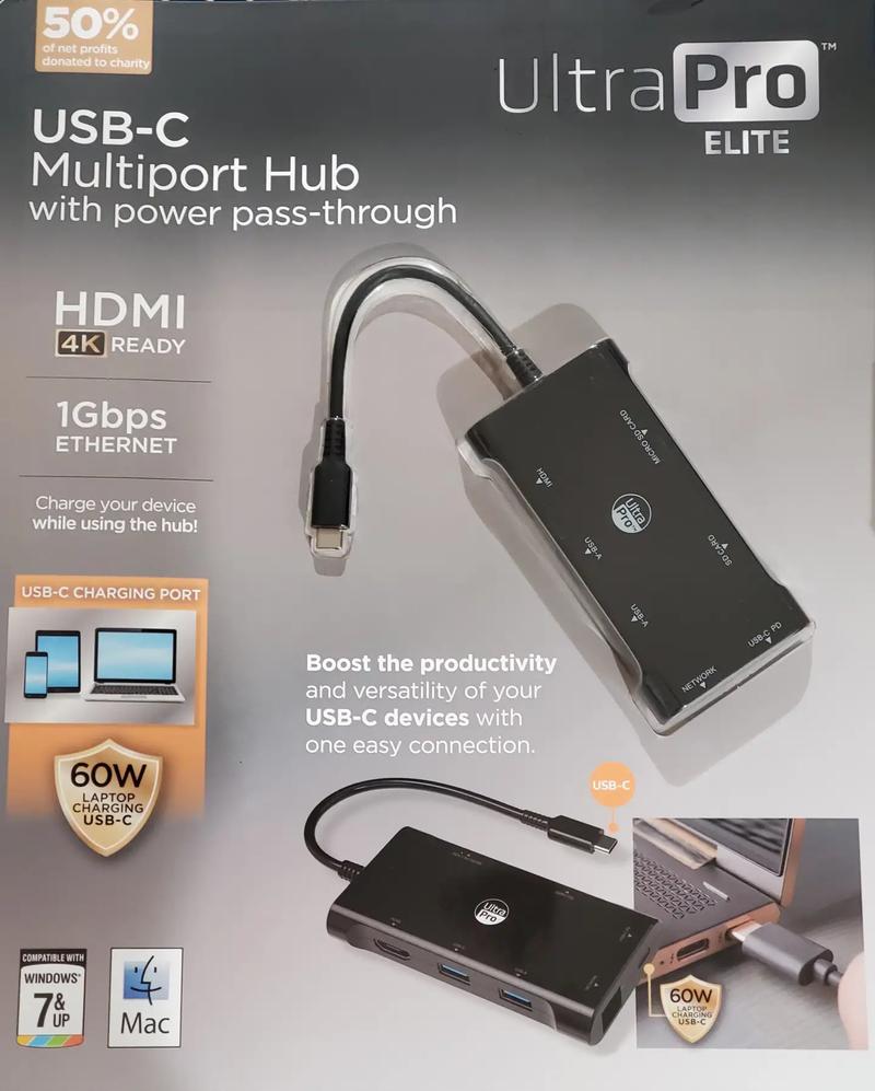 Ultra Pro Elite usb-c multiport hub with power pass through for sale in ...