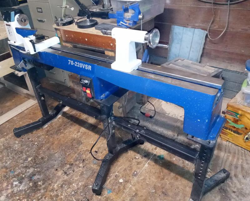 Rikon 70-VSR 220 Lathe, lathe bed extension and stand extension for ...