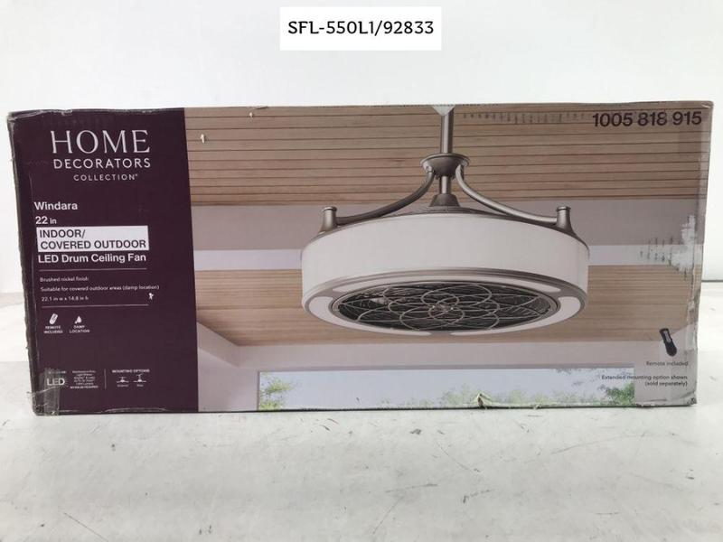 Anderson 22 In Led Indoor Outdoor Brushed Nickel Ceiling Fan With ...