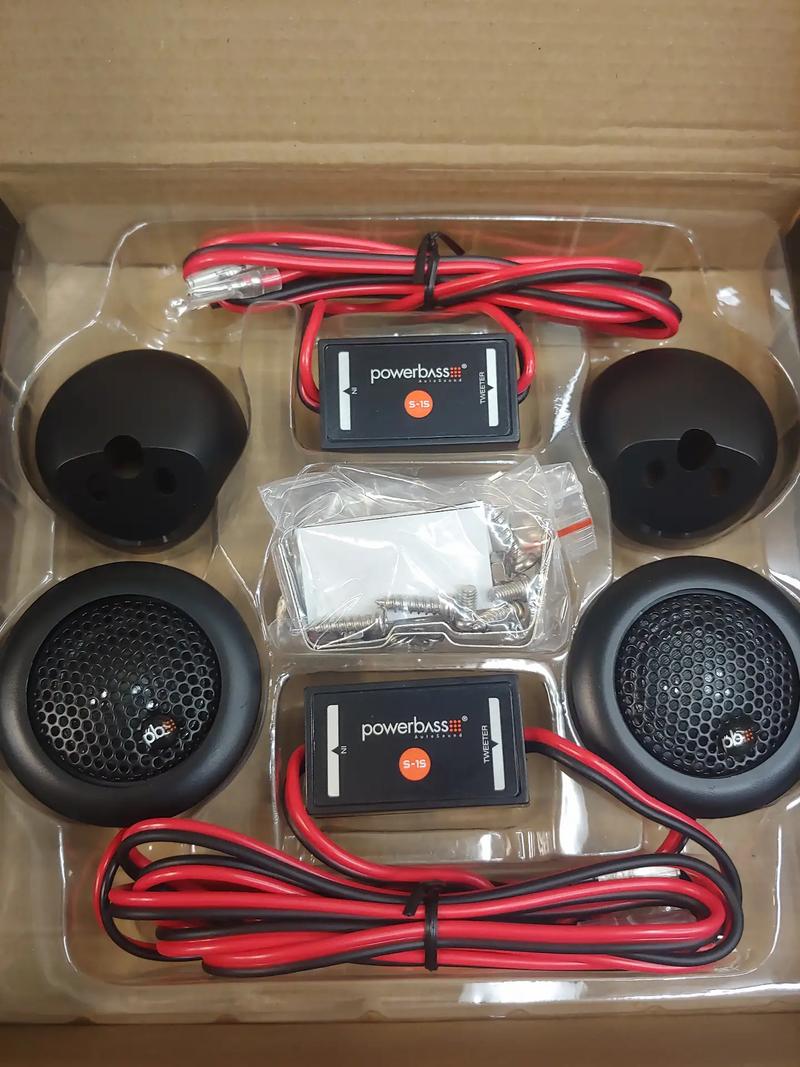 POWERBASS 1 inch silk dome tweeter high output 12 db crossover car ...