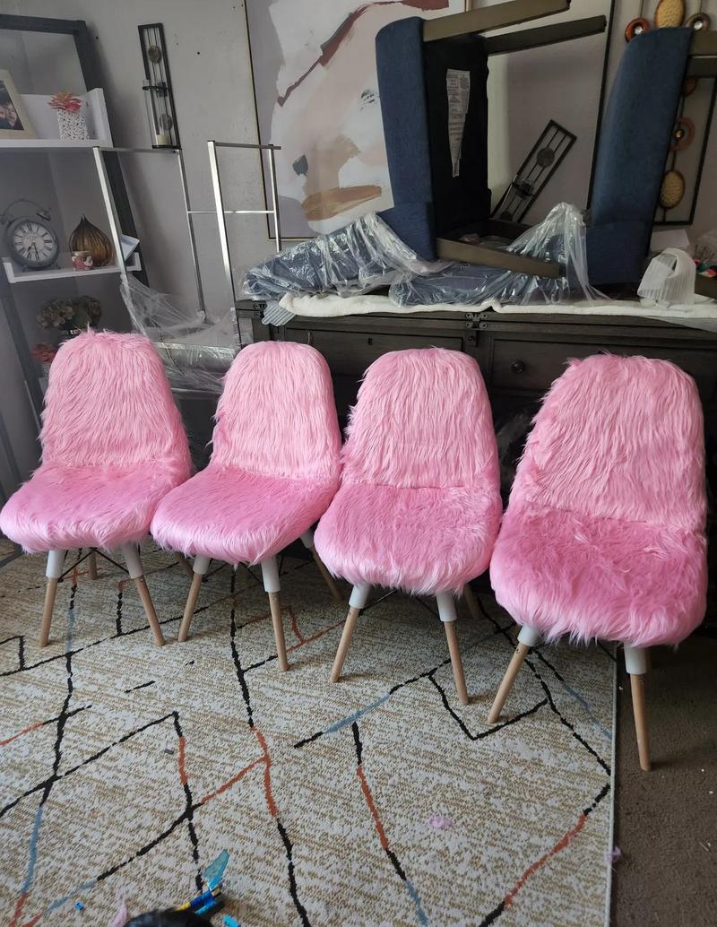 4Pk Shaggy Dog Accent Chair - Dorm Chair - Light Pink for sale in ...